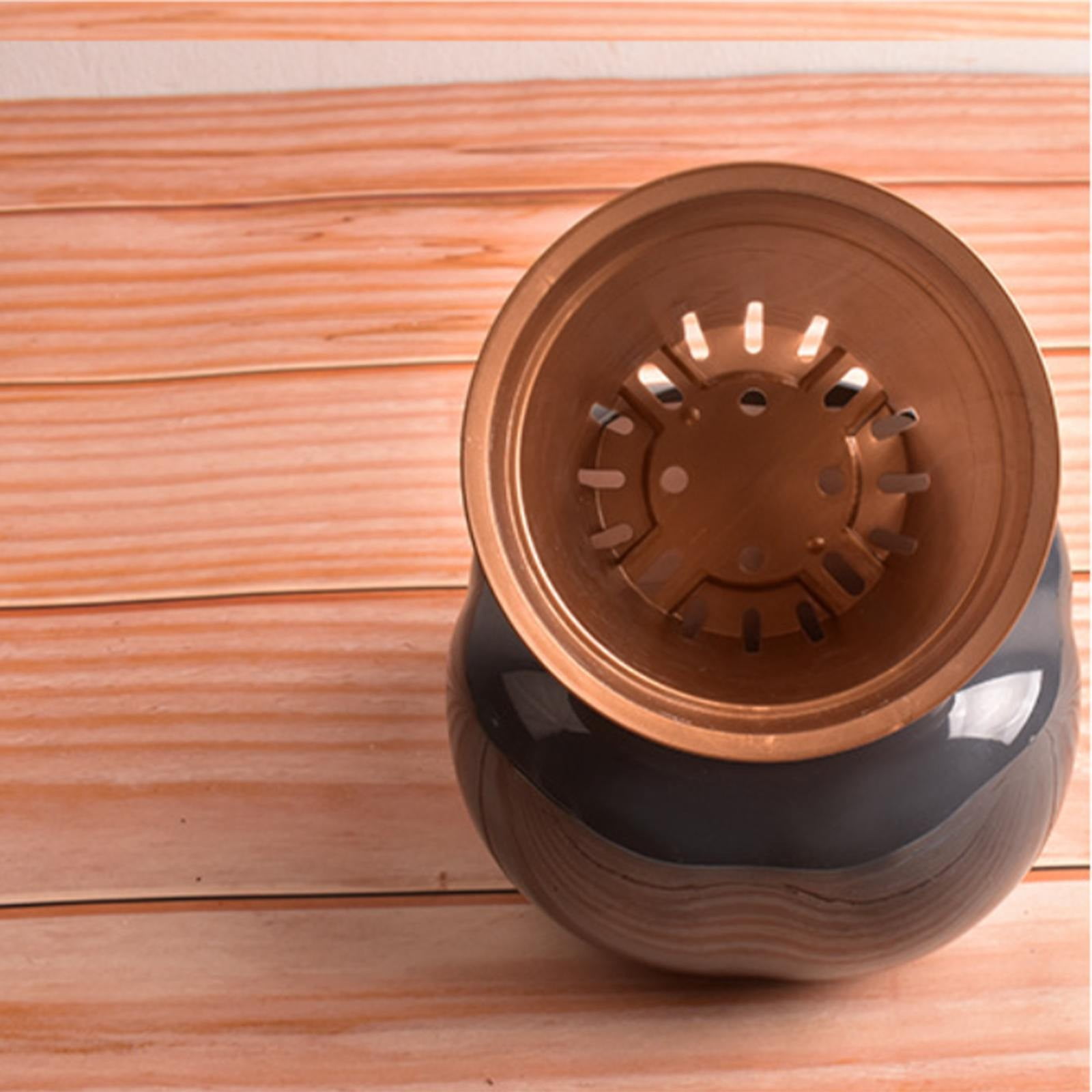 Lightweight Small Resin Flower Pot with Holes and Saucers use Indoor ...