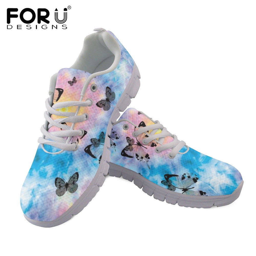 Lightweight Sneakers for Women Pretty Butterfly and Gradient Background ...
