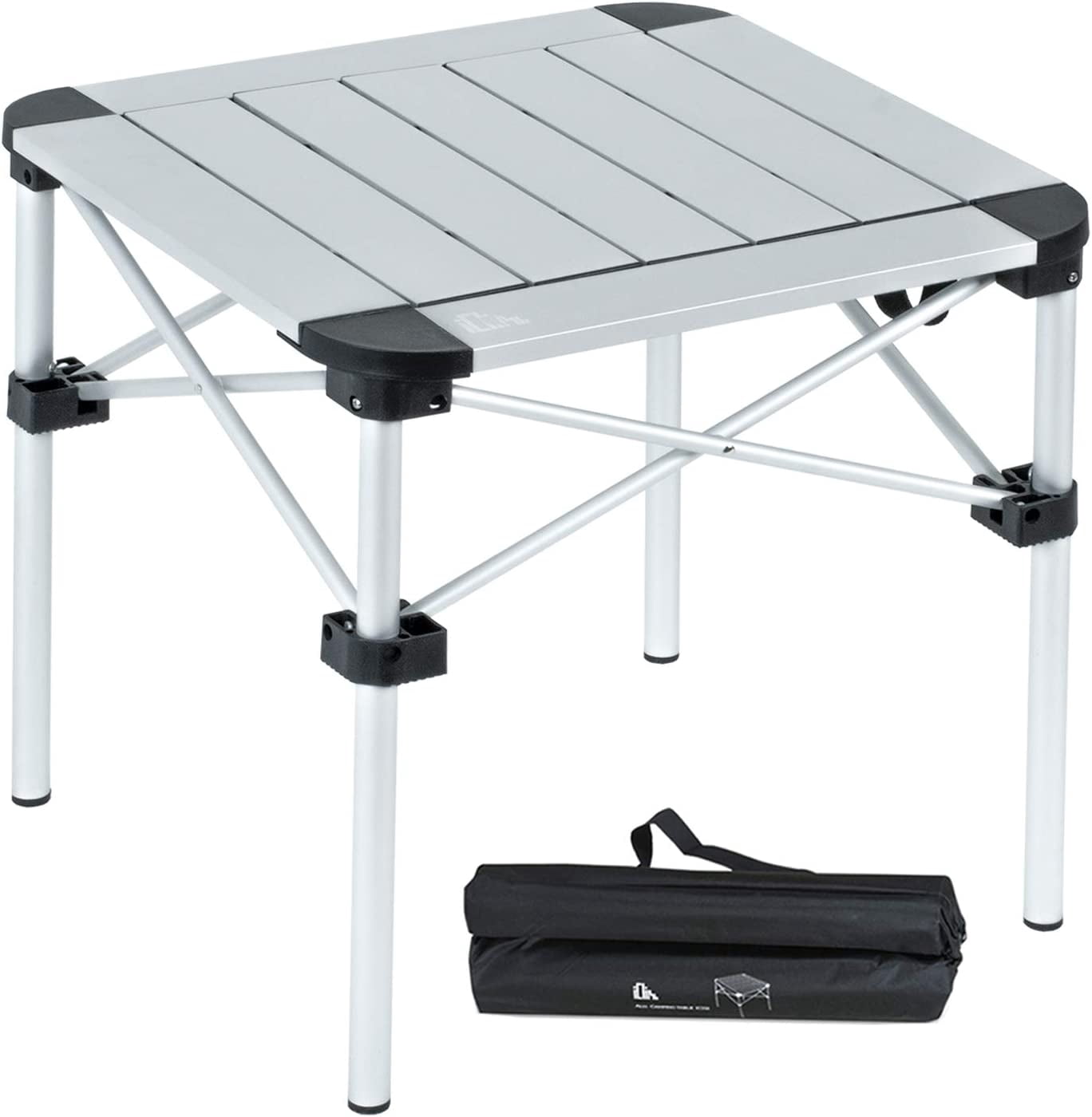 Lightweight Stable Alu. Folding Square Table Roll Up Top with Carry Bag ...