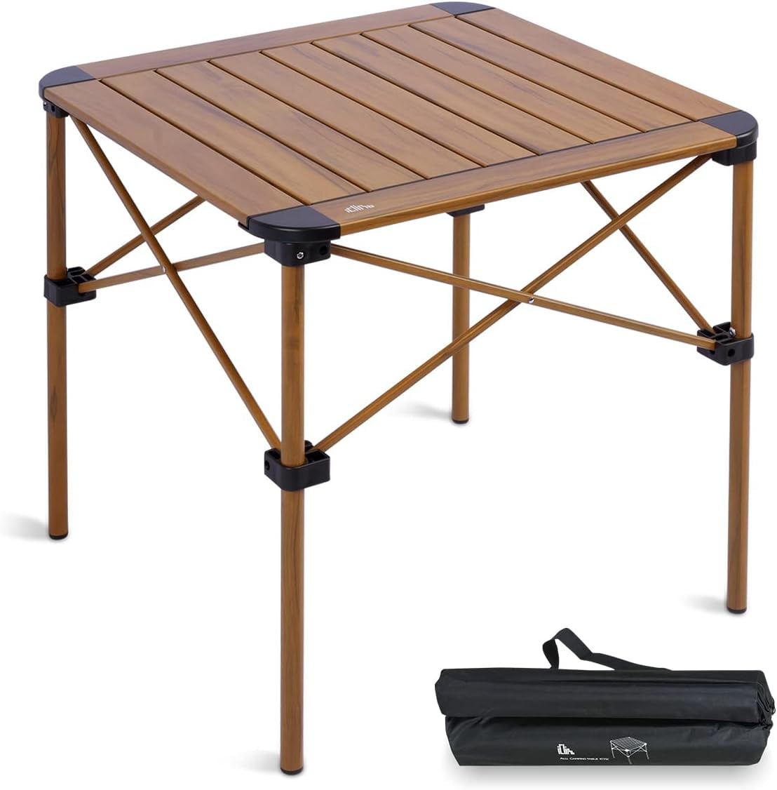 Lightweight Stable Alu. Folding Square Table Roll Up Top with Carry Bag ...