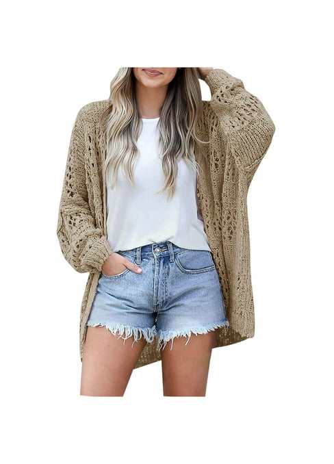 Aleumdr Cardigans for Women 2023 Fall Winter Long Sleeve Cable Knit ...