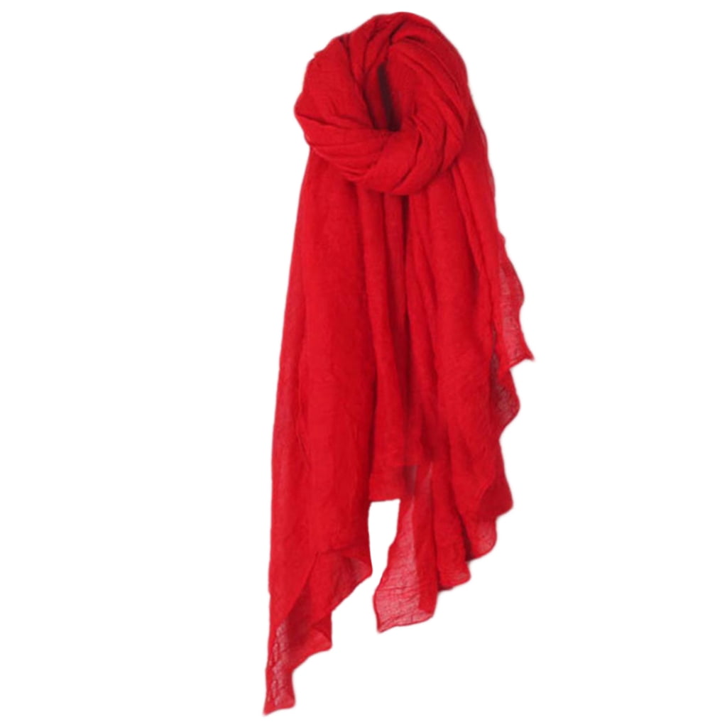 Lightweight Summer Scarf Light Shawl Wrap Cotton Linen Feel Large Long ...