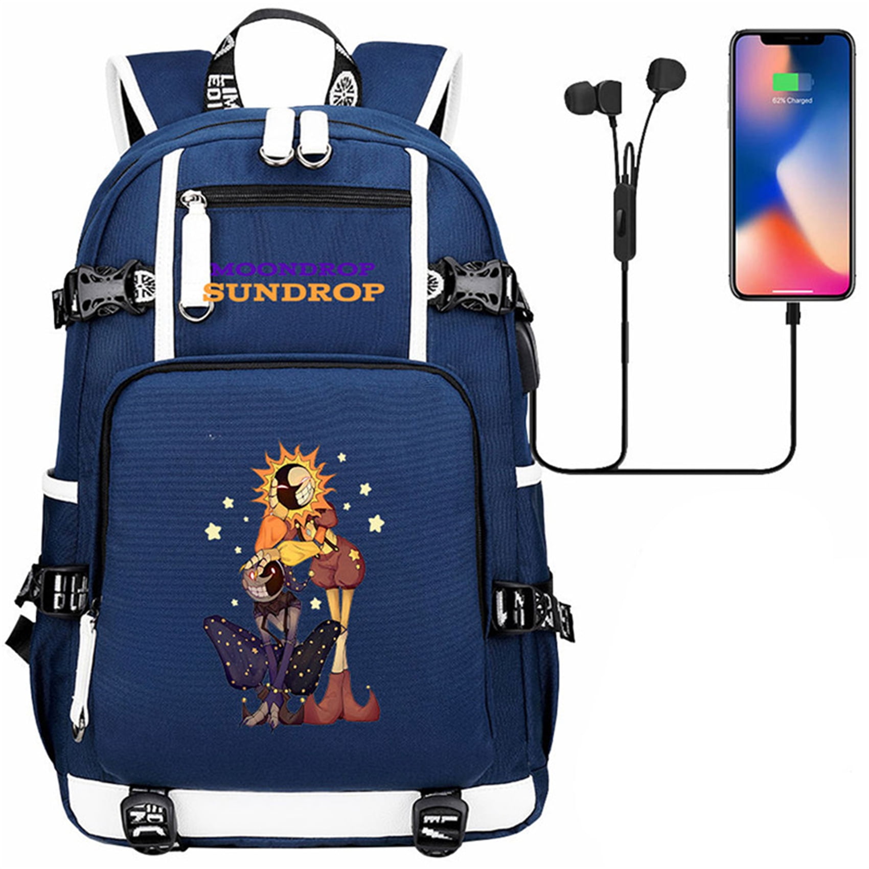 Lightweight Sundrop&Moondrop Backpack with USB Charging Port-Youth ...