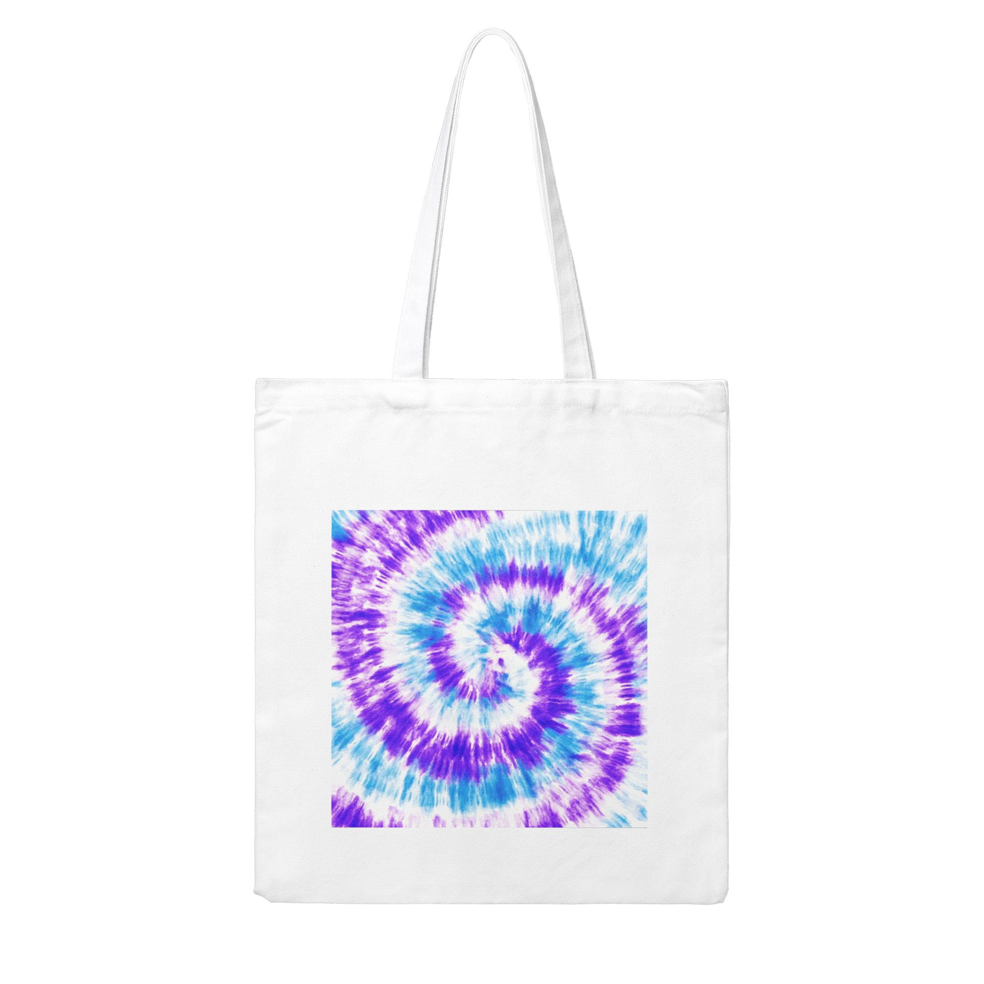 Lightweight Thin Tote Bags, Blue Colorful Tie Dye Canvas Tote Bag ...