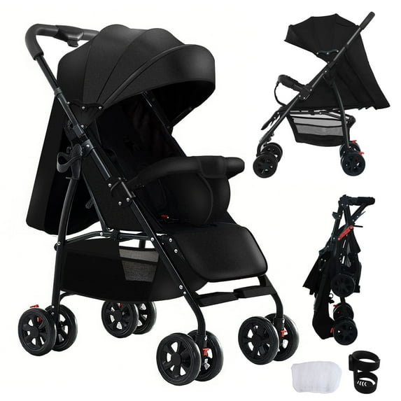 Lightweight Travel Baby Stroller, Fold Infant Pushchair & Pram for 0-3 ...