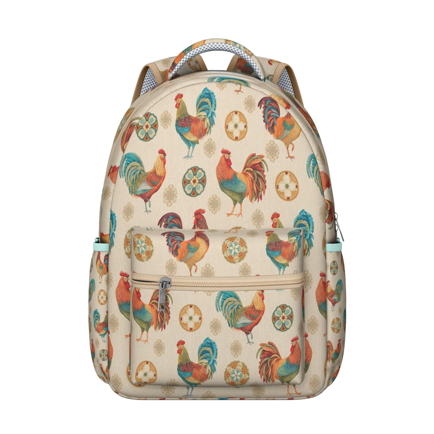 Lightweight Travel Backpack Featuring Farmhouse Chicken and Hen Prints ...