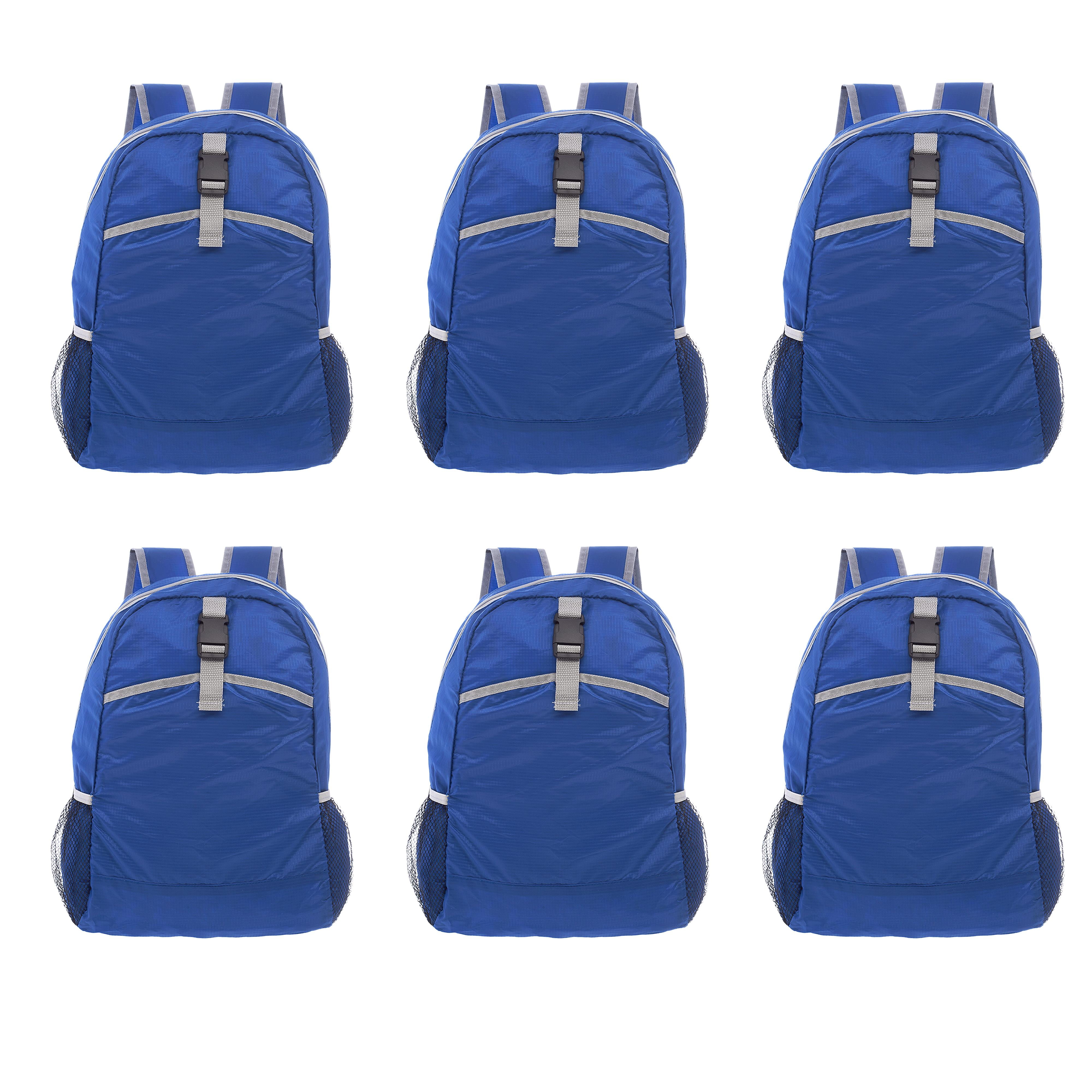 Lightweight Travel Packable Backpacks Set of 6, Bulk Pack - Perfect for School, Camping, Outdoor ...