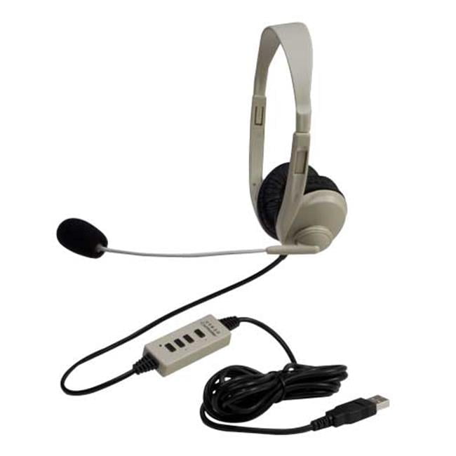 Lightweight USB Stereo Headphones With Boom Microphone - Walmart.com