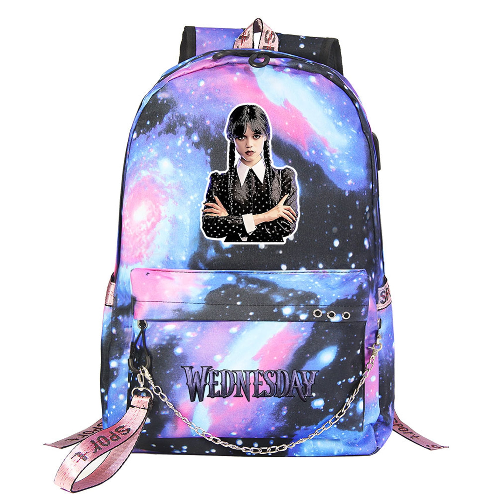 Lightweight Wednesday Addams Backpack Multifunctional USB Knapsack ...