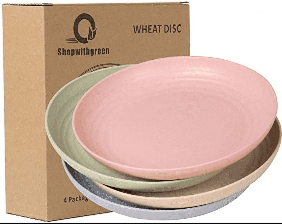 Lightweight Wheat Straw Plates, 7.8Inchs Unbreakable Dinner Dishes ...