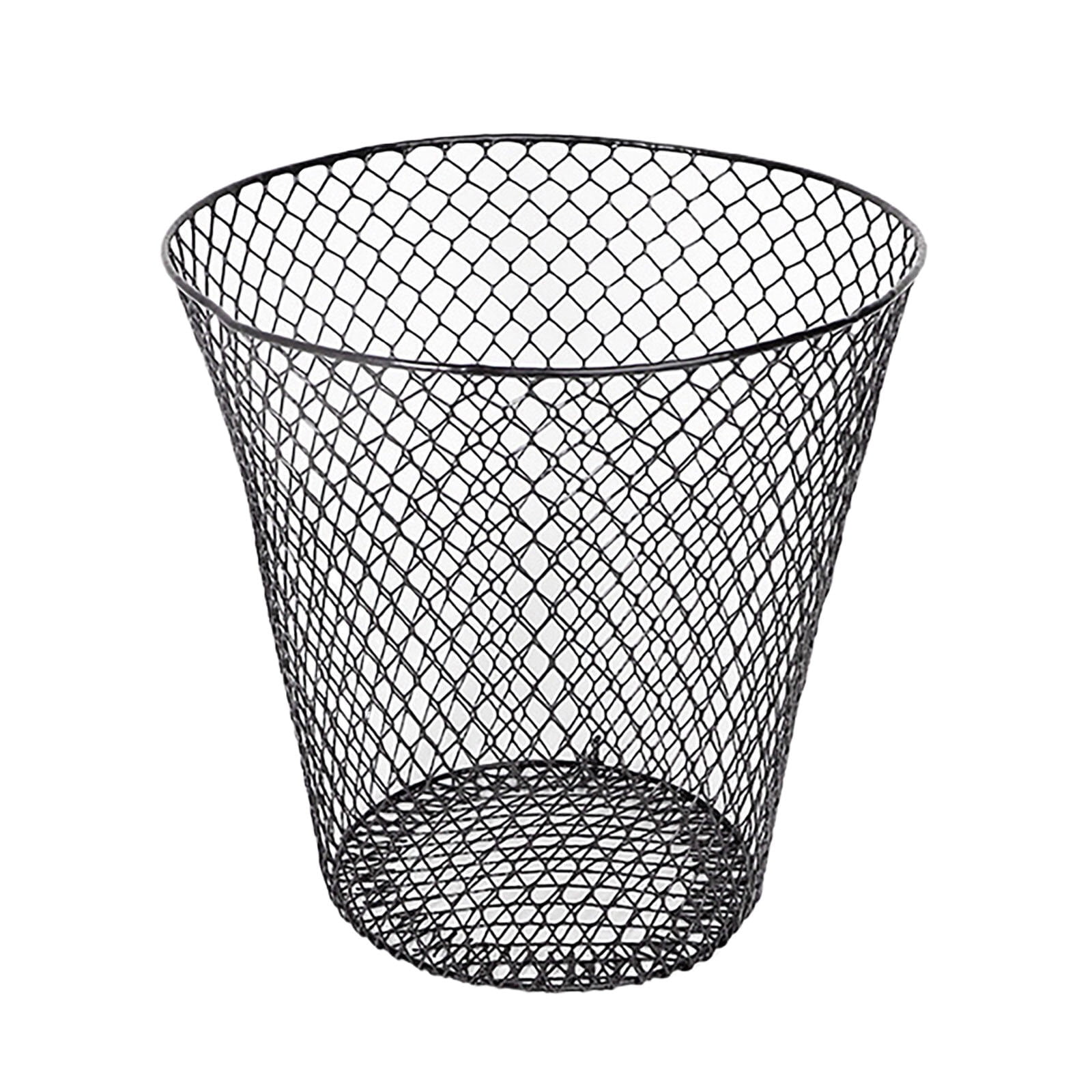 Rubbish Bags Lightweight Wire Mesh Round Wastebasket Open Top Recycling ...