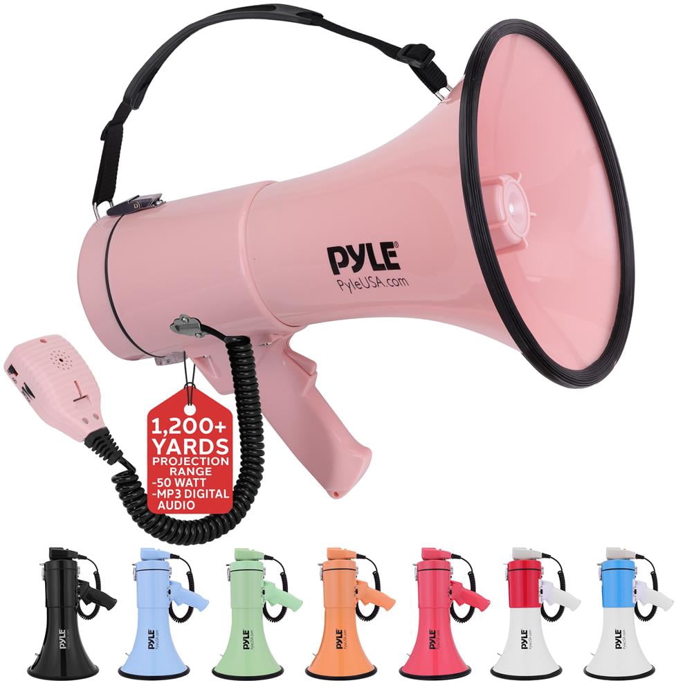 Lightweight and Portable Bullhorn Megaphone, Aux (3.5mm) Input for MP3 ...