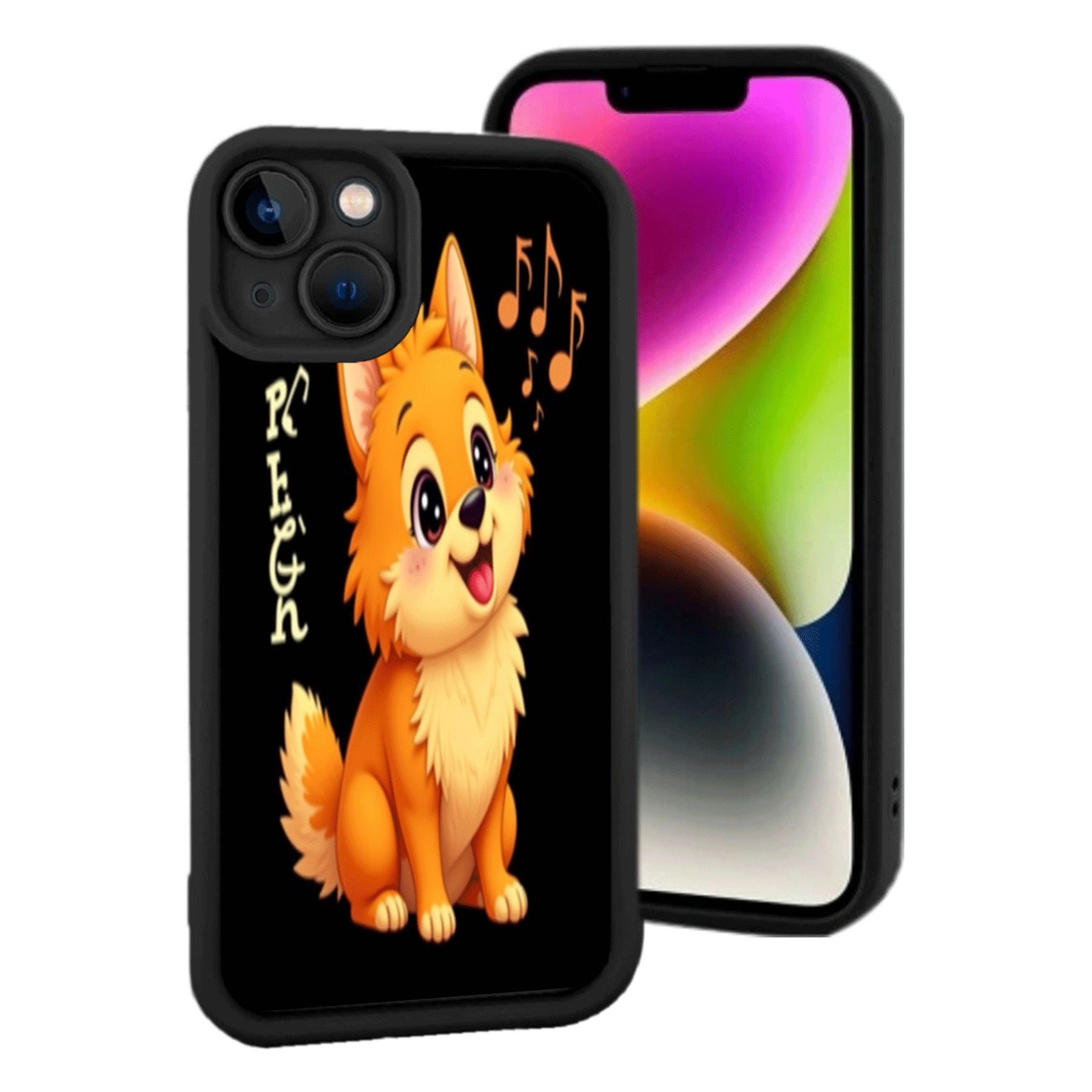 Lightweight iPhone 15 Case - Cartoon Orange Dog with Fluffy Tail ...