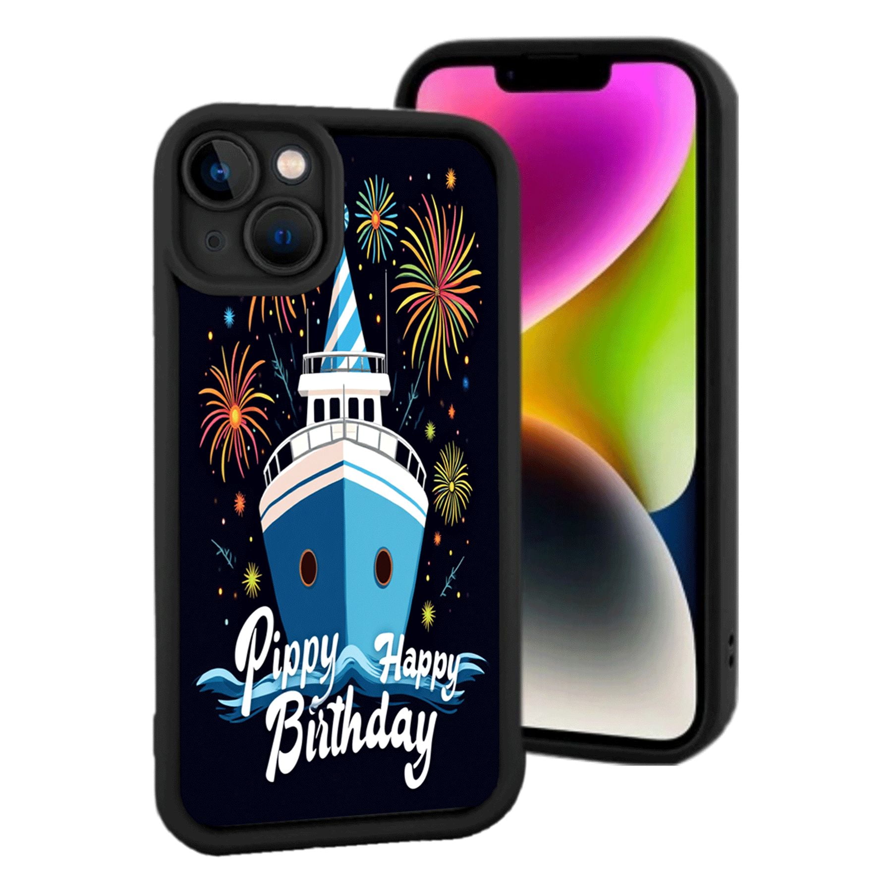 Lightweight iPhone 15 Case - Colorful Party Boat Design with Fireworks ...