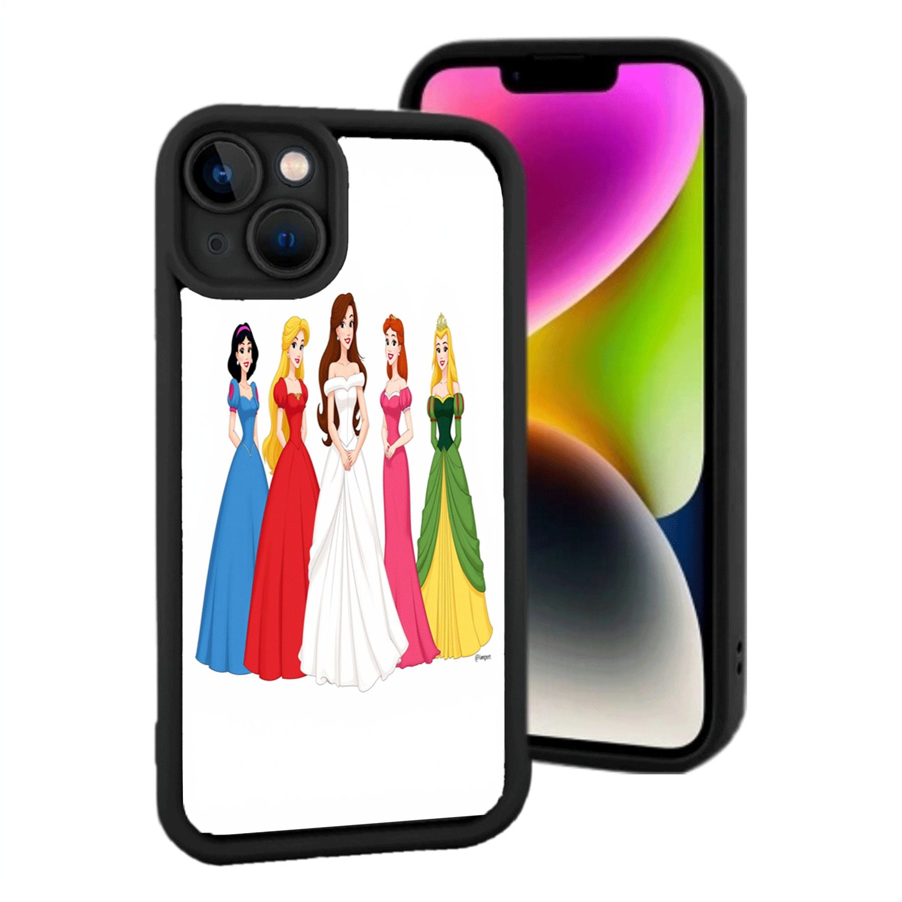 Lightweight iPhone 15 Case - Elegant Princesses in Colorful Gowns ...