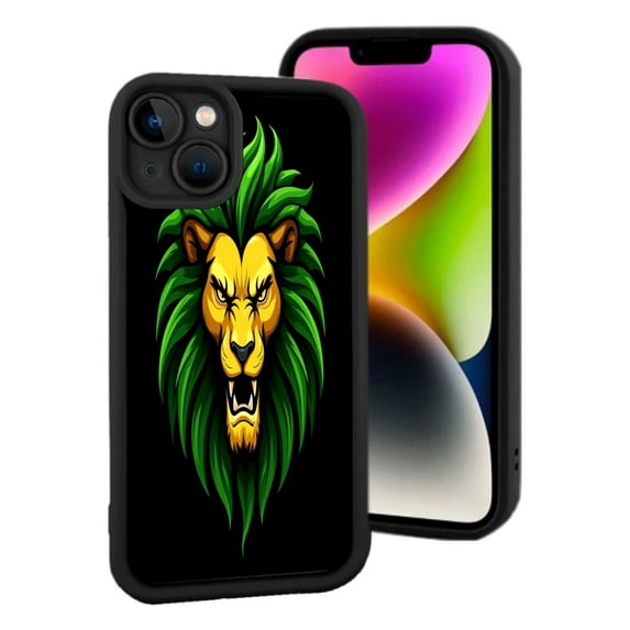 Lightweight iPhone 15 Case - Fierce Lion ' s Head Design with Flowing ...
