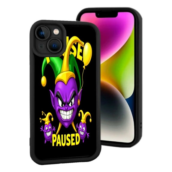 Lightweight iPhone 15 Case - Fun Purple Jester Design with Teeth ...