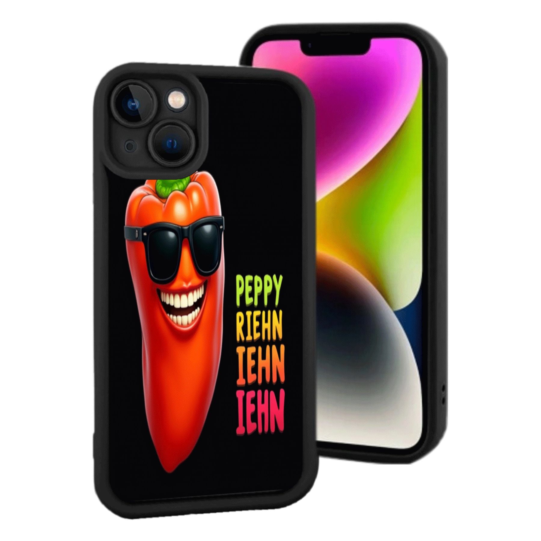 Lightweight iPhone 15 Case - Fun Red Pepper with Sunglasses Design on ...