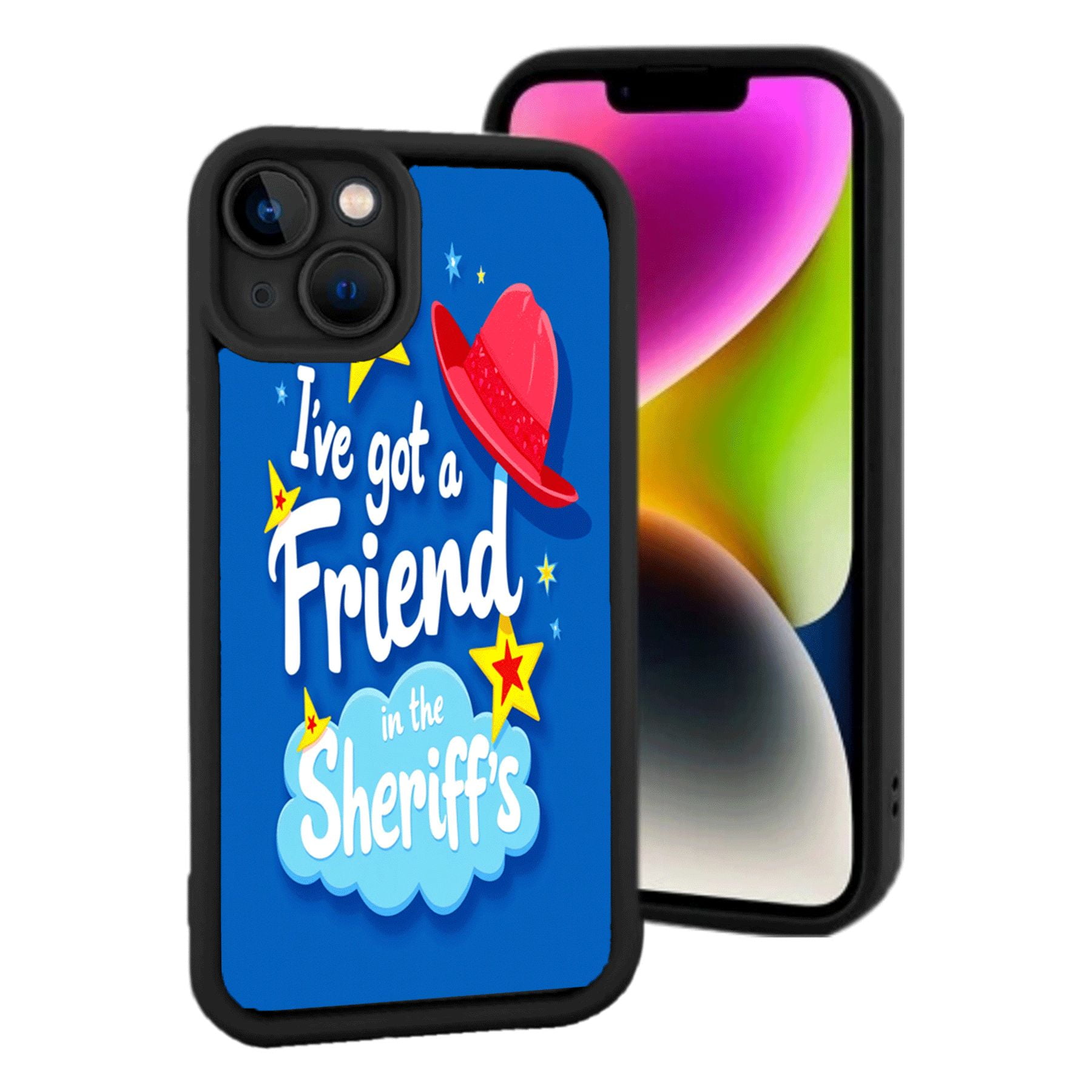 Lightweight iPhone 15 Case - Playful Blue Background with Red Star Hat ...