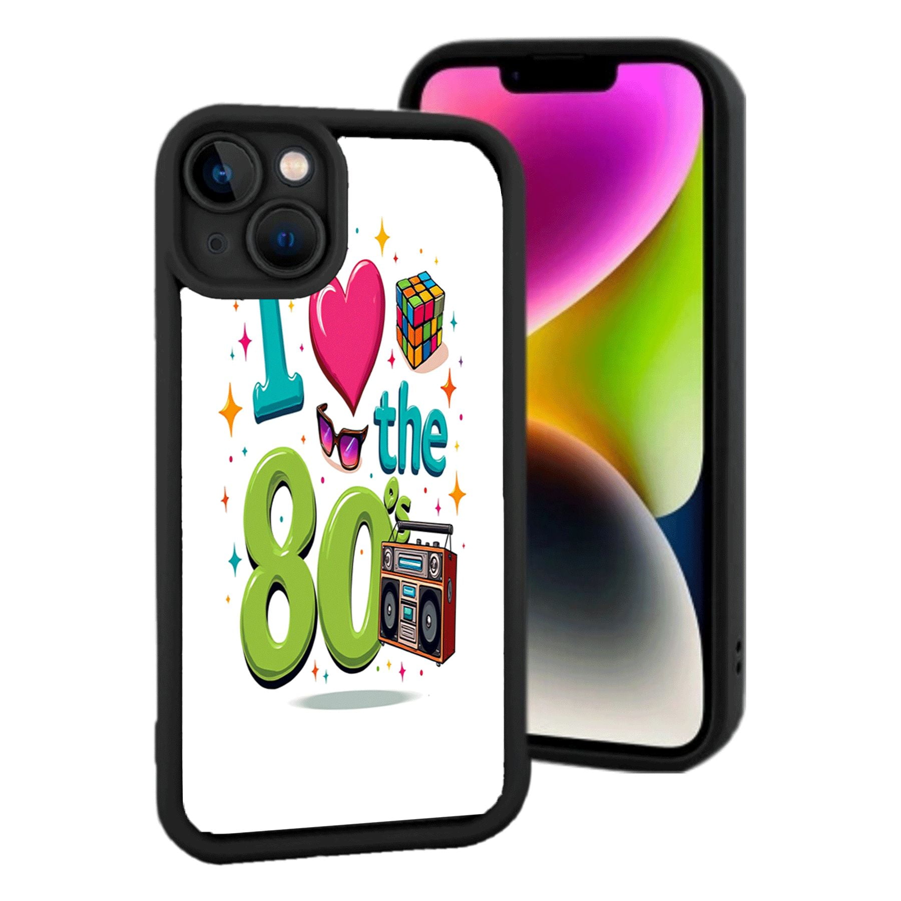 Lightweight iPhone 15 Case - Retro 80s Design with ' I Love the 80s ...