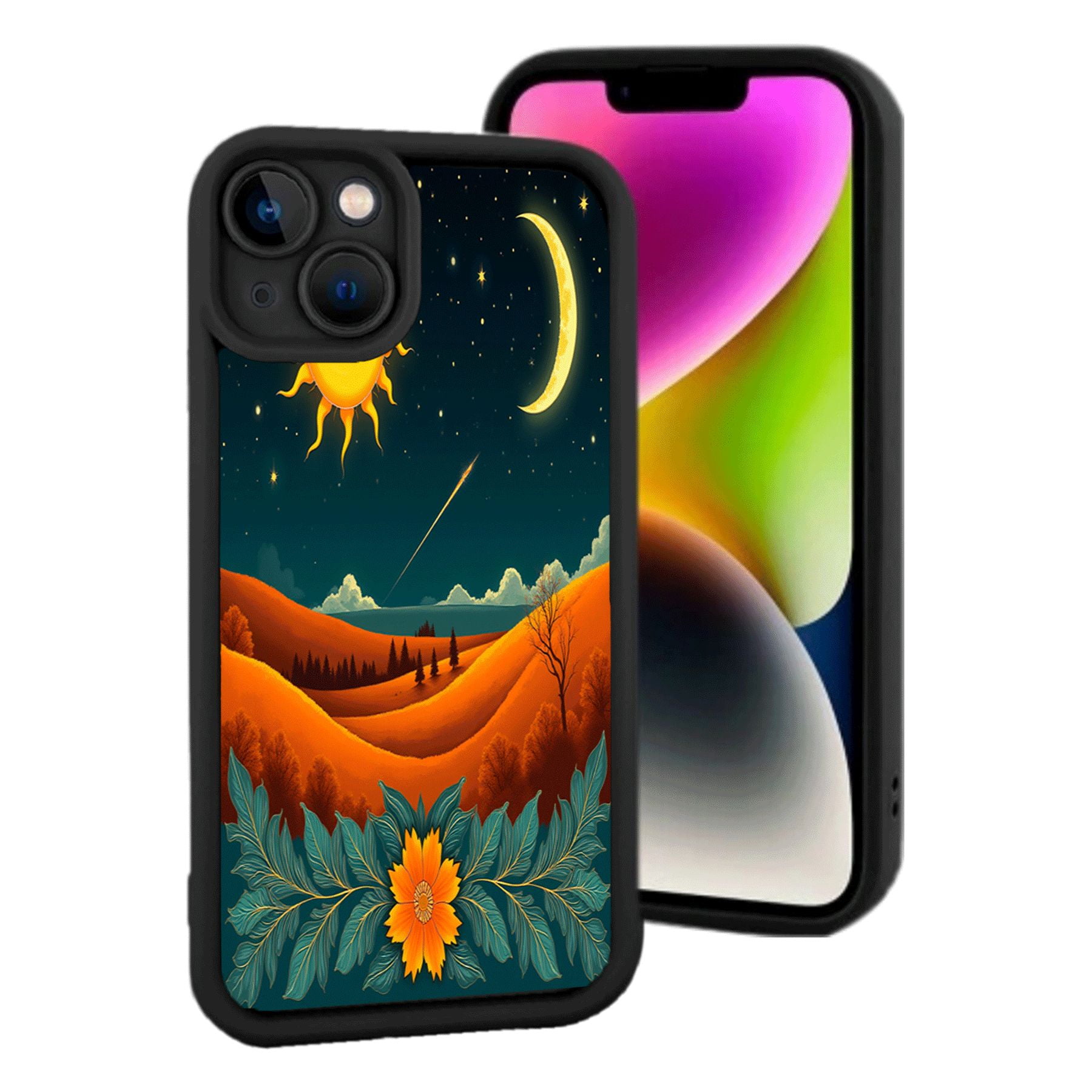 Lightweight iPhone 15 Case - Serene Nighttime Landscape with Shooting ...