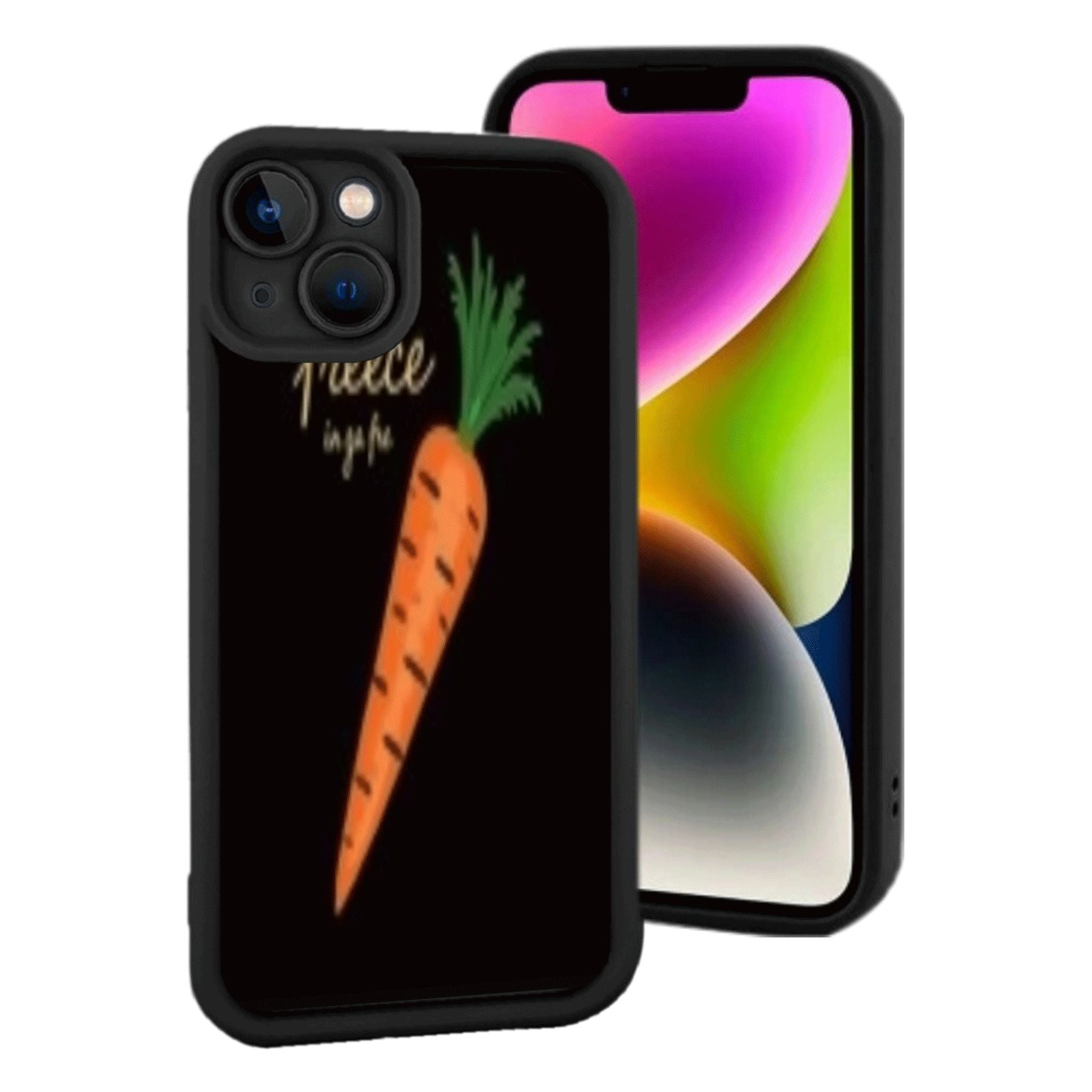 Lightweight iPhone 15 Case - Vibrant Orange Carrot Design with Green ...
