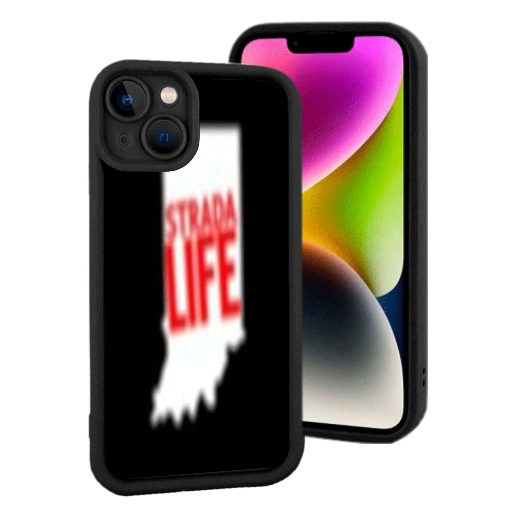 Lightweight iPhone 15 Case with Black Border Indiana Outline & Bold ...