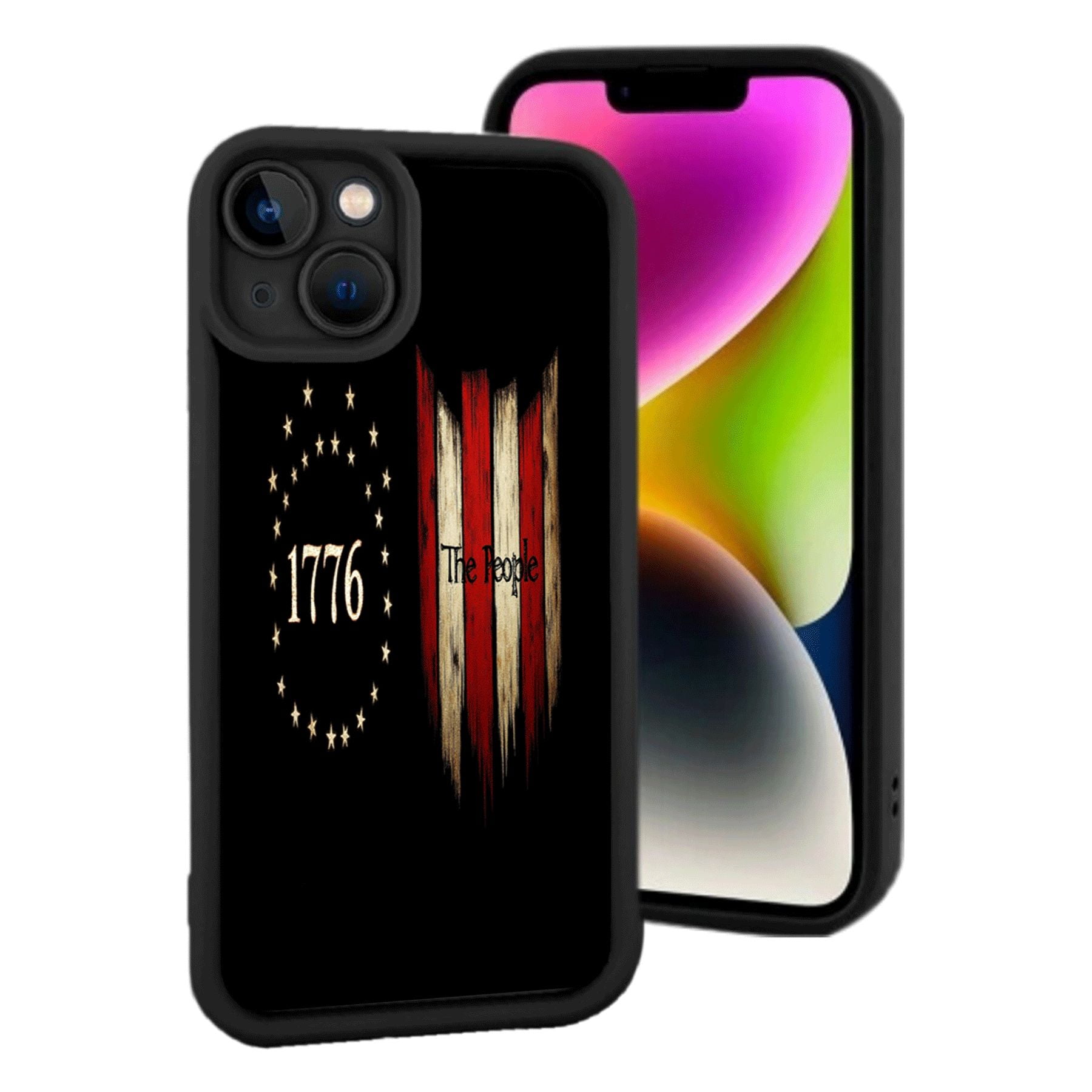 Lightweight iPhone 15 Case with Distressed American Flag & Circular ...
