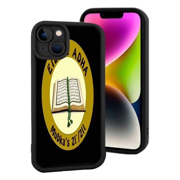 Lightweight iPhone 15 Phone Case - Black Background with Yellow Oval ...