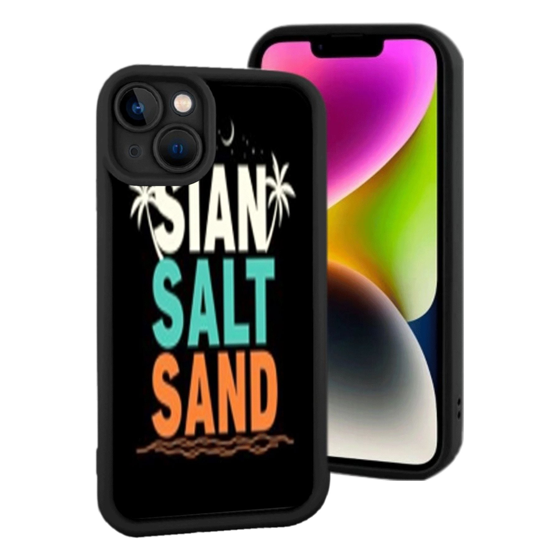 Lightweight iPhone 15 Phone Case - Bold ' SIAN SALT SAND ' Design with ...