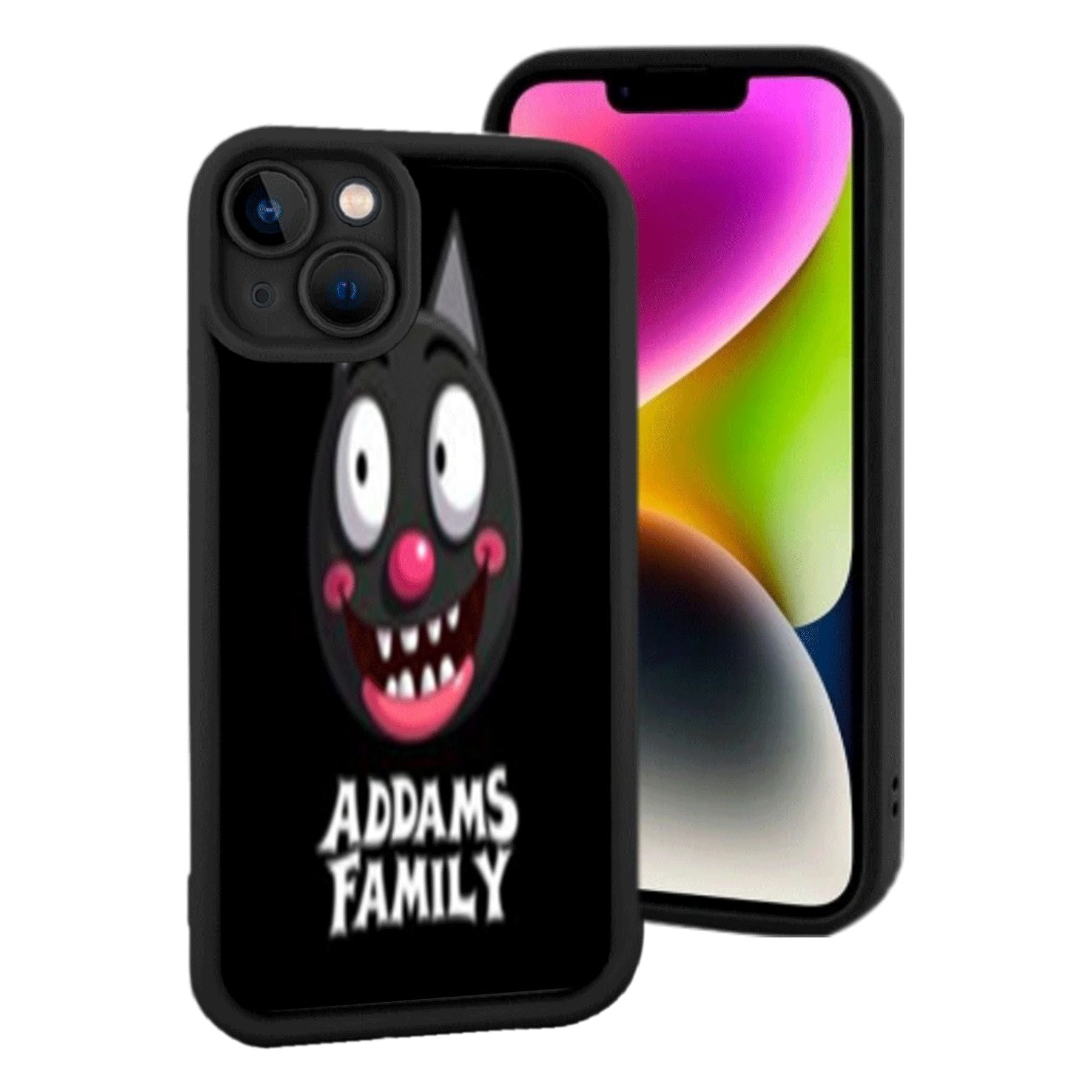 Lightweight iPhone 15 Phone Case - Cartoon Black Cat Bat Design with ...