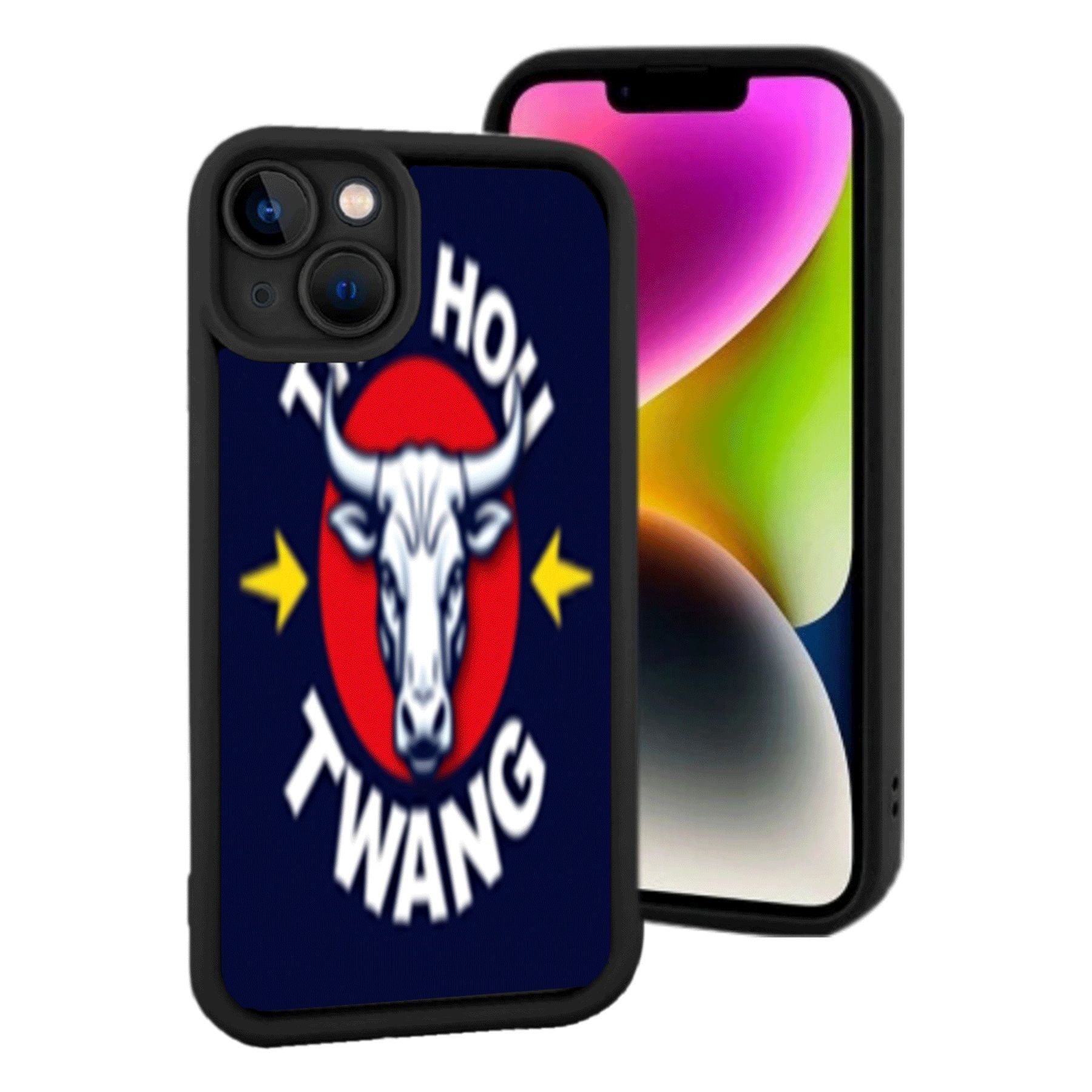 Lightweight iPhone 15 Phone Case - Dark Blue Background with White ...