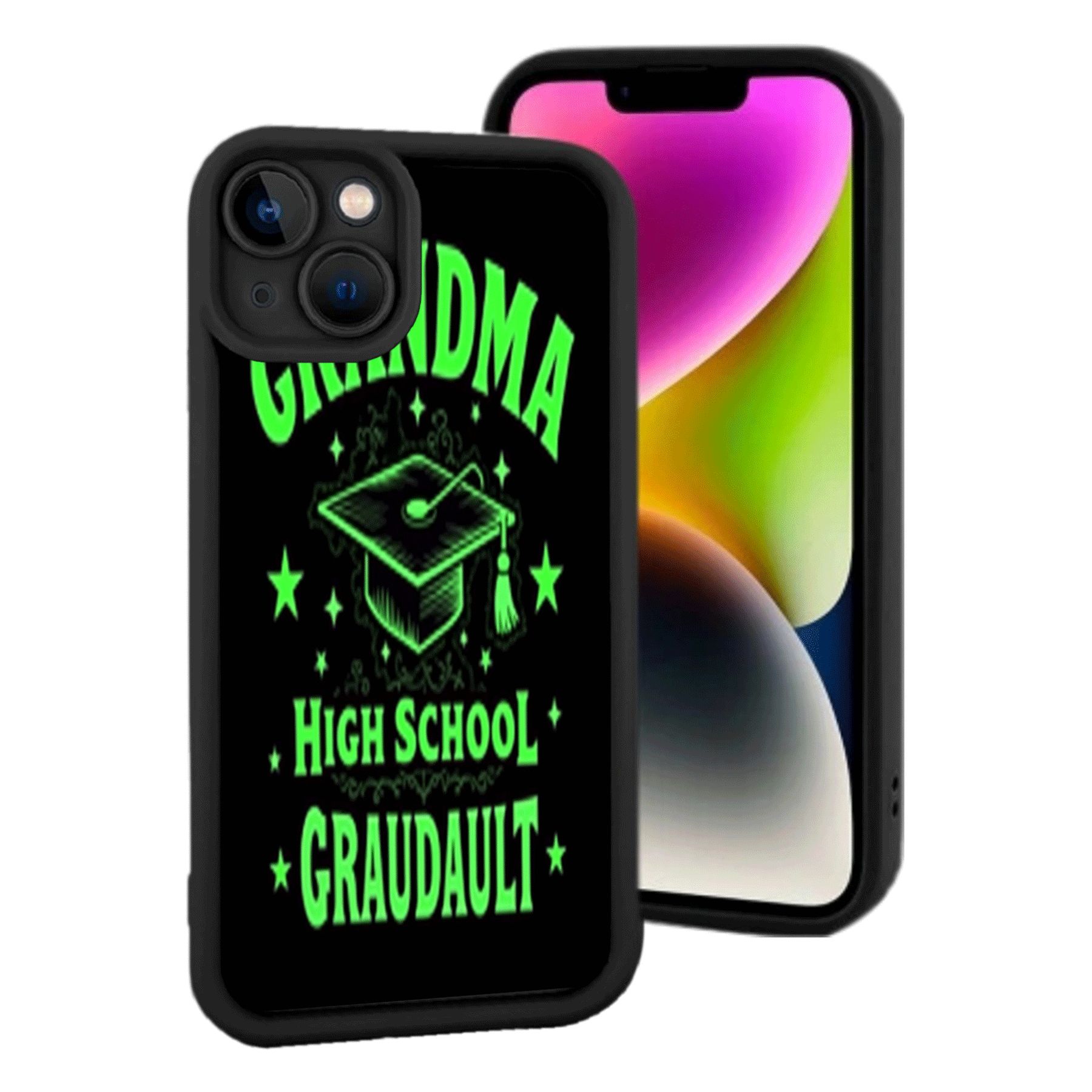 Lightweight iPhone 15 Phone Case - Graduation Cap Design with ' GRANDMA ...