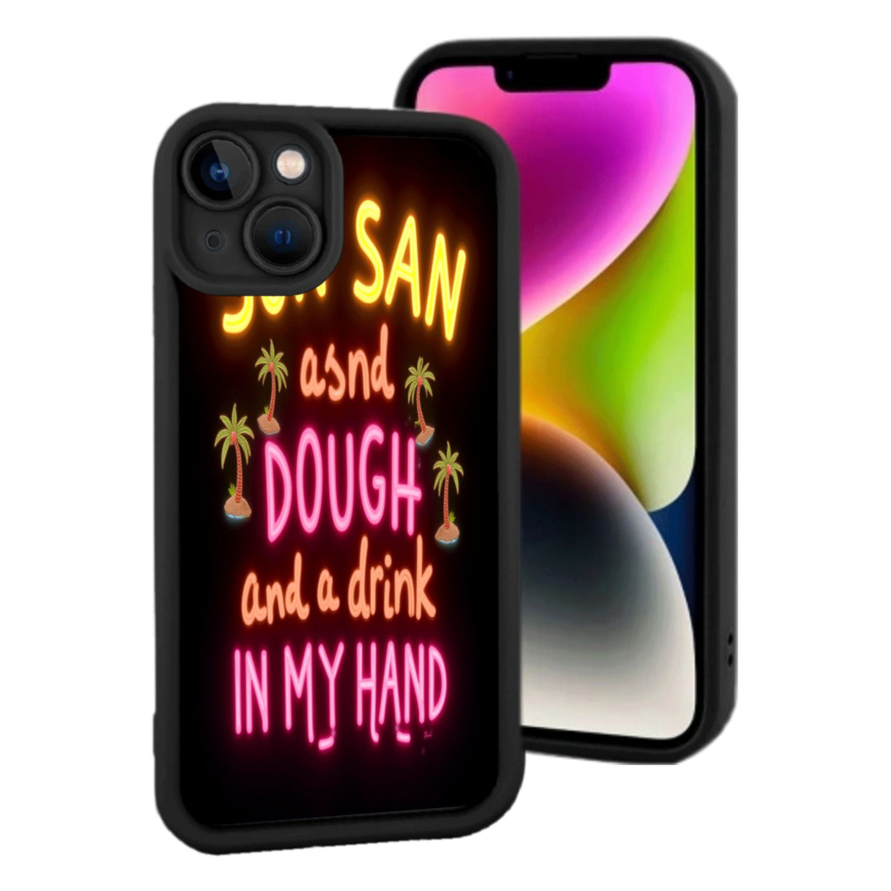 Lightweight iPhone 15 Phone Case - Neon Design with Playful Text " SOY ...