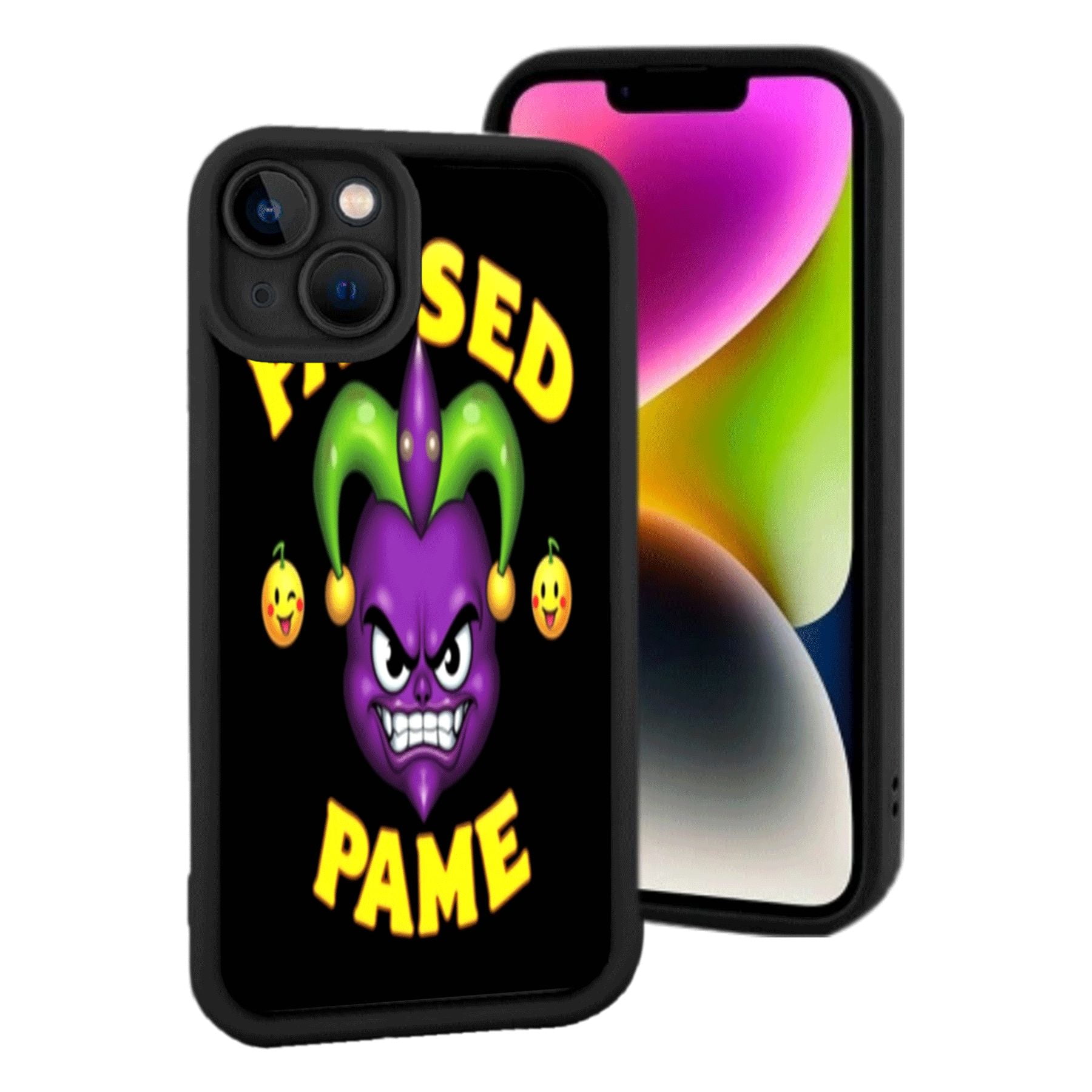 Lightweight iPhone 15 Phone Case - Purple Cartoon Character with Jester ...