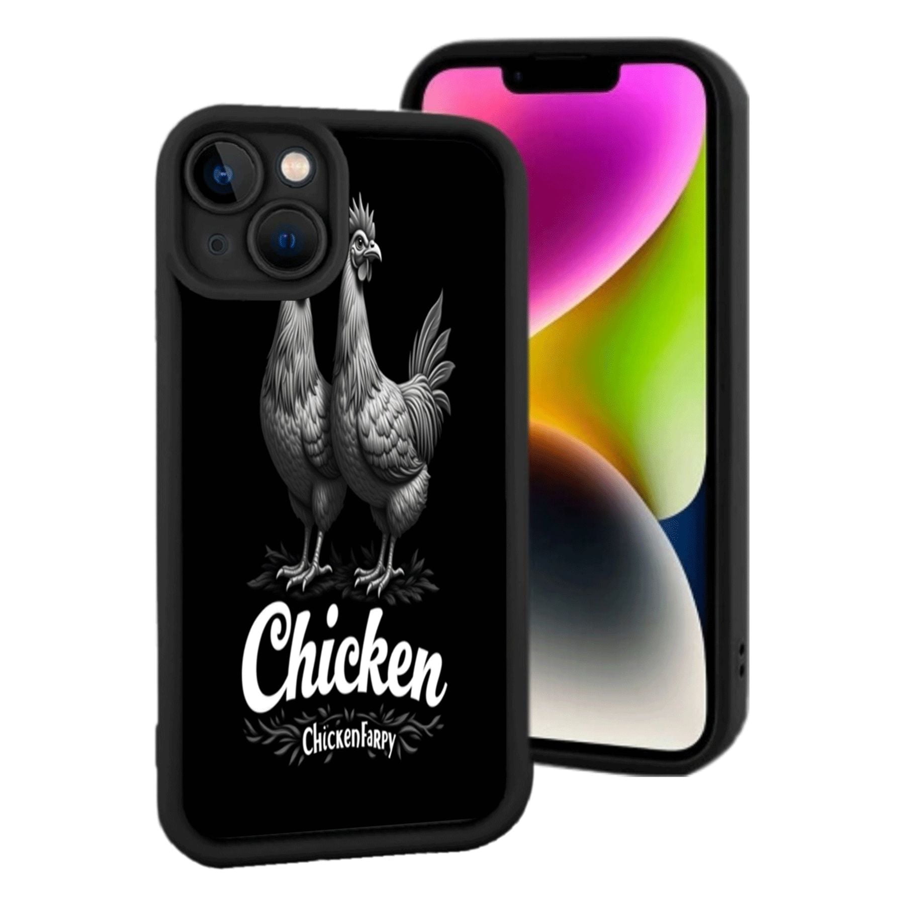 Lightweight iPhone 15 Phone Case with Stylish Black Background Cursive ...