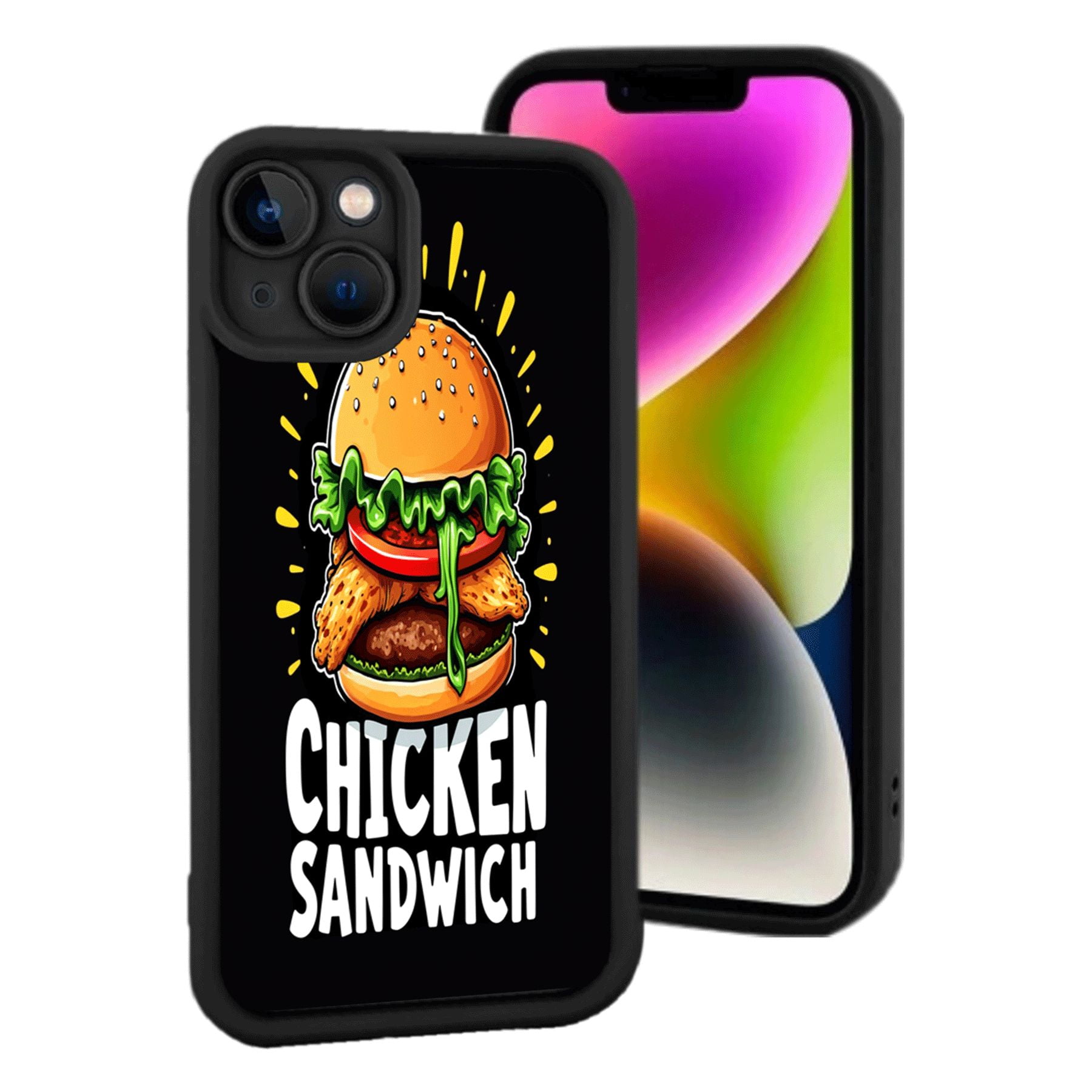 Lightweight iPhone 15 Phone Case with Vibrant Chicken Sandwich Design ...