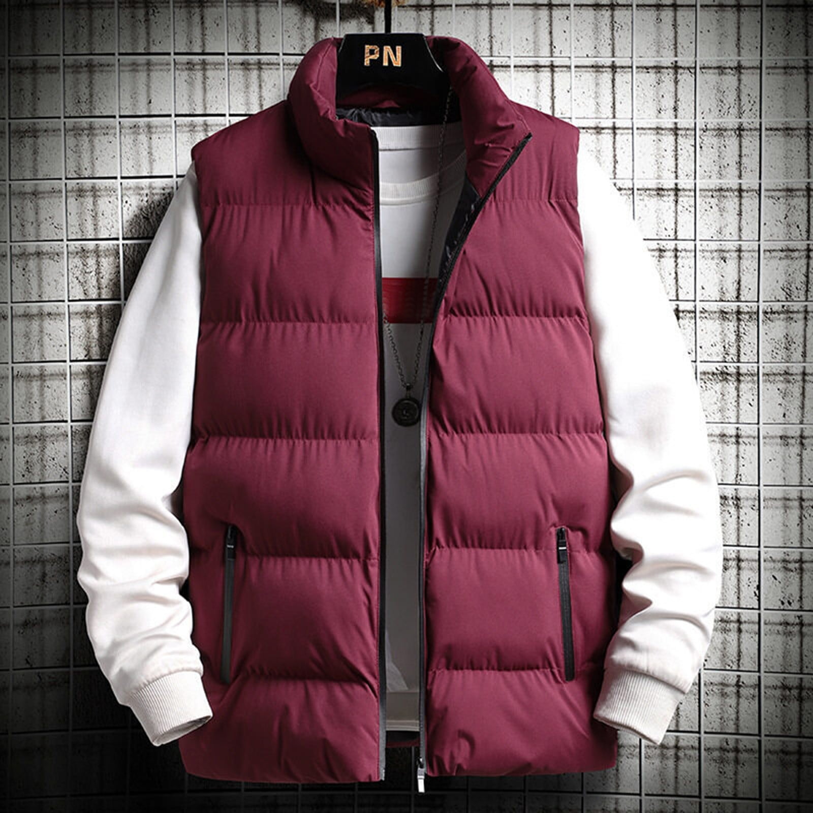 Lightweighted Outerwear Long Puffer Vest Mens Autumn And Winter Down Cotton Fashion Loose ...