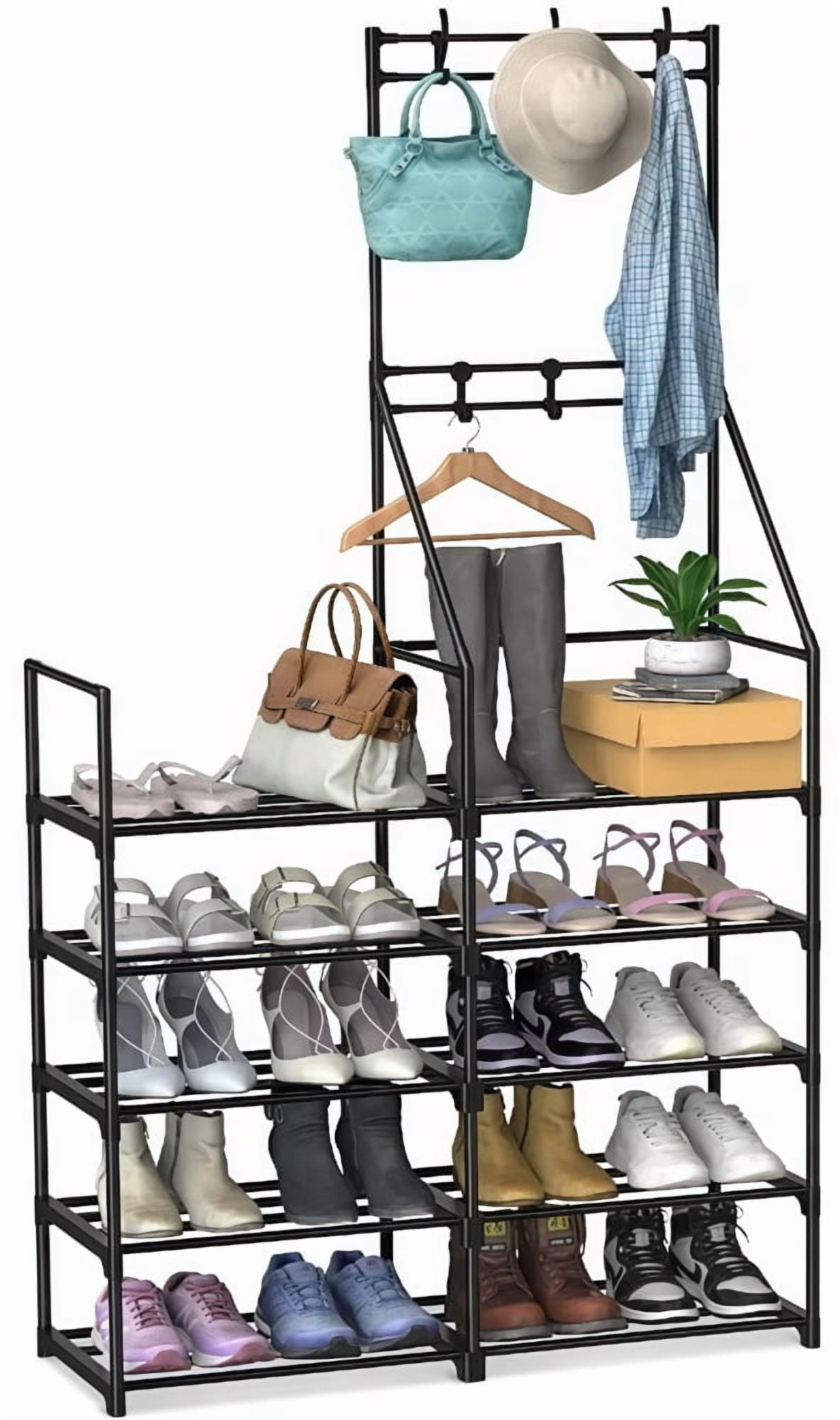 Lightwin Double-row Single-hanging Coat And Shoe Racks - Walmart.com