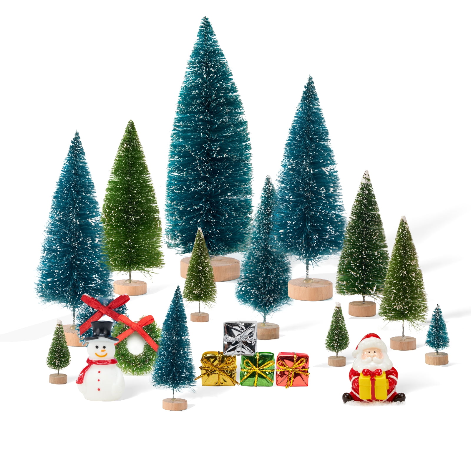 Lightwish Mini Christmas Trees Christmas Decorations Set, Bottle Brush ...