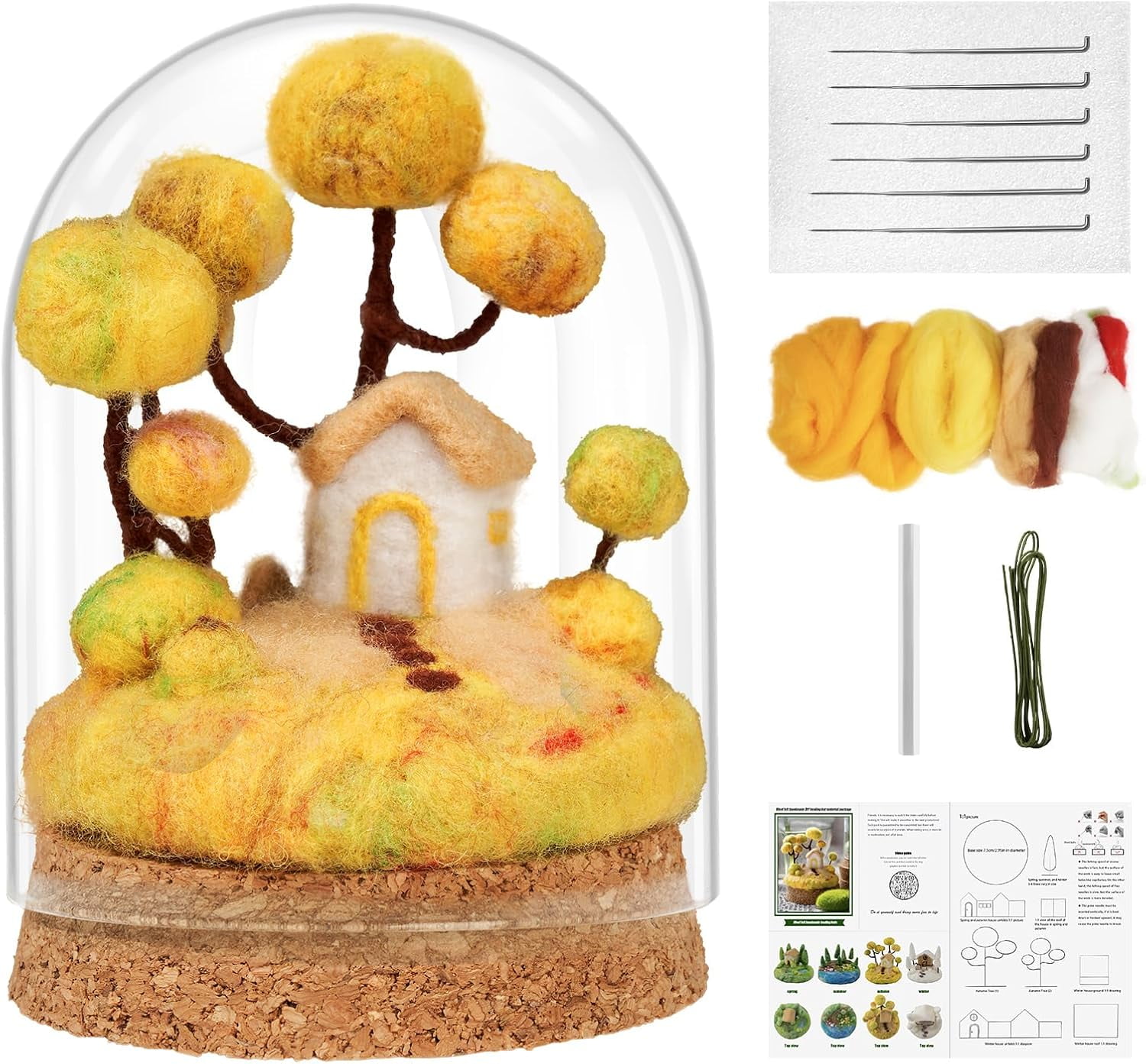 Lightwish Needle Felting Kit for Beginners, Seasonal Scenery Needle ...