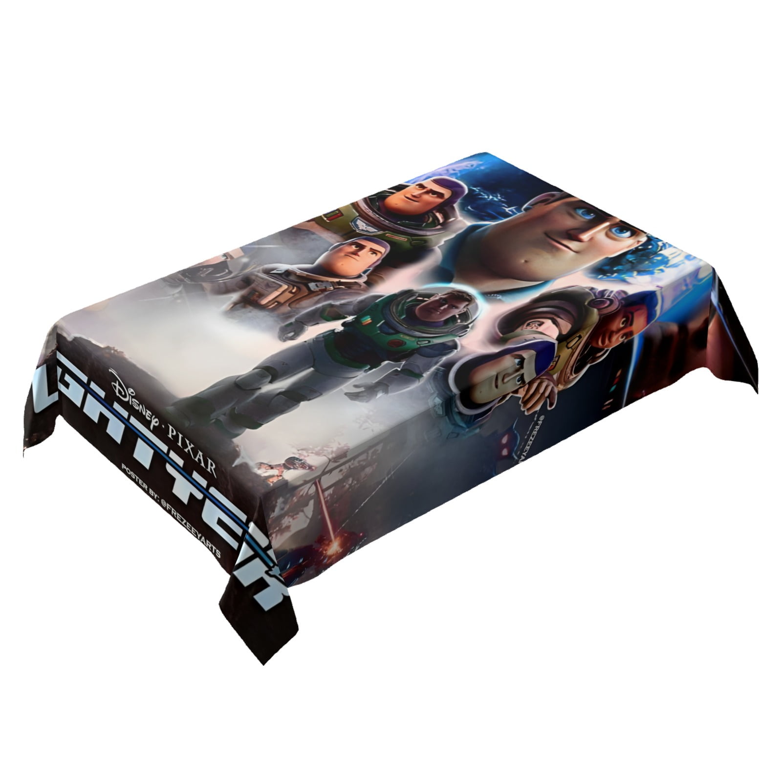 Lightyear square tablecloth has an iconic print, fits most tables, and is easy to care for. It ...