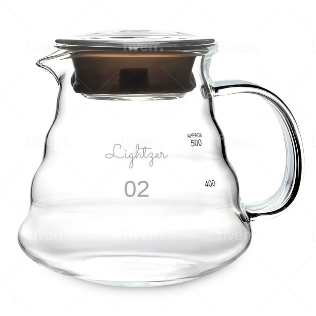 Lightzer Glass Coffee Carafe 20oz Pour-Over Tea Server Coffee Pot Maker ...