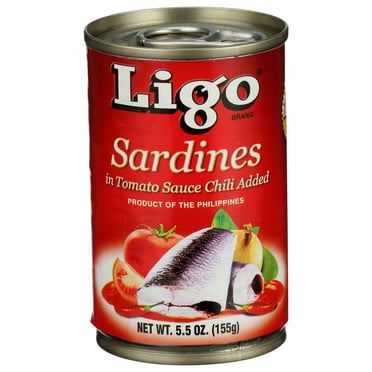(5 pack) Ligo Sardines Green in Tomato Sauce, 5.5 oz Can - Walmart.com