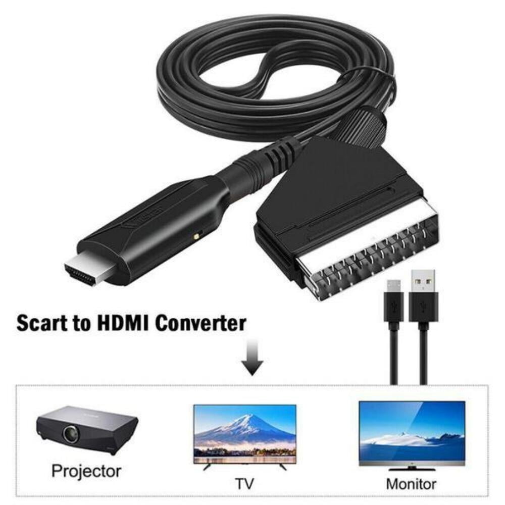 LigoWave 1M Portable SCART To HDMI Converter Cable Audio Video Adapter ...