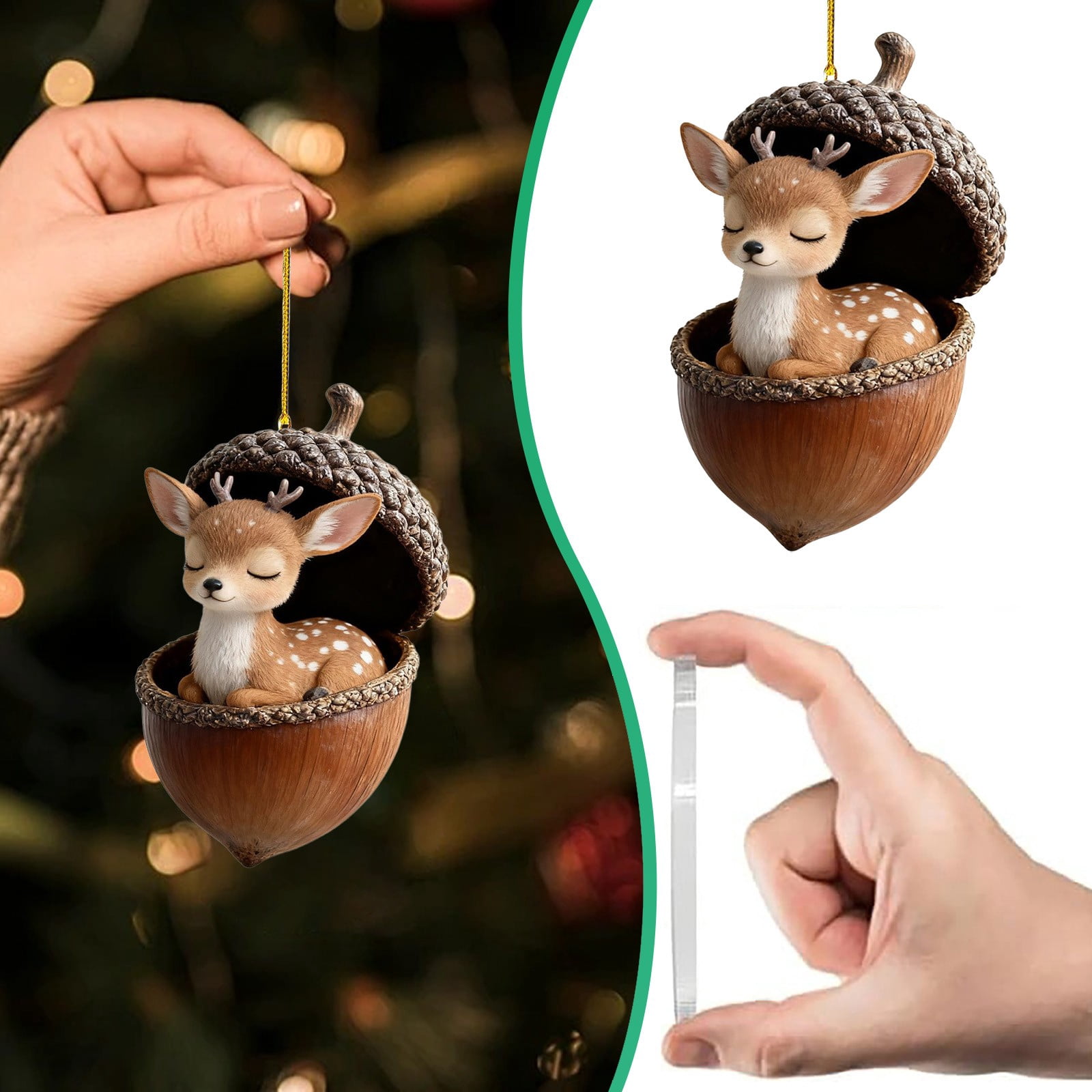Liguh Acorn Ornaments For Christmas Tree Forest Animal Acorn Ornaments ...