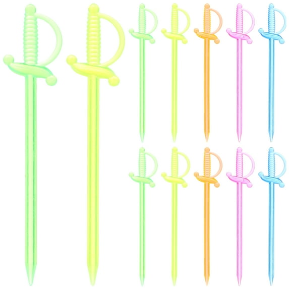 CATIEBYE 200Pcs Multi Functional Plastic Sword Picks for Party Cake and ...