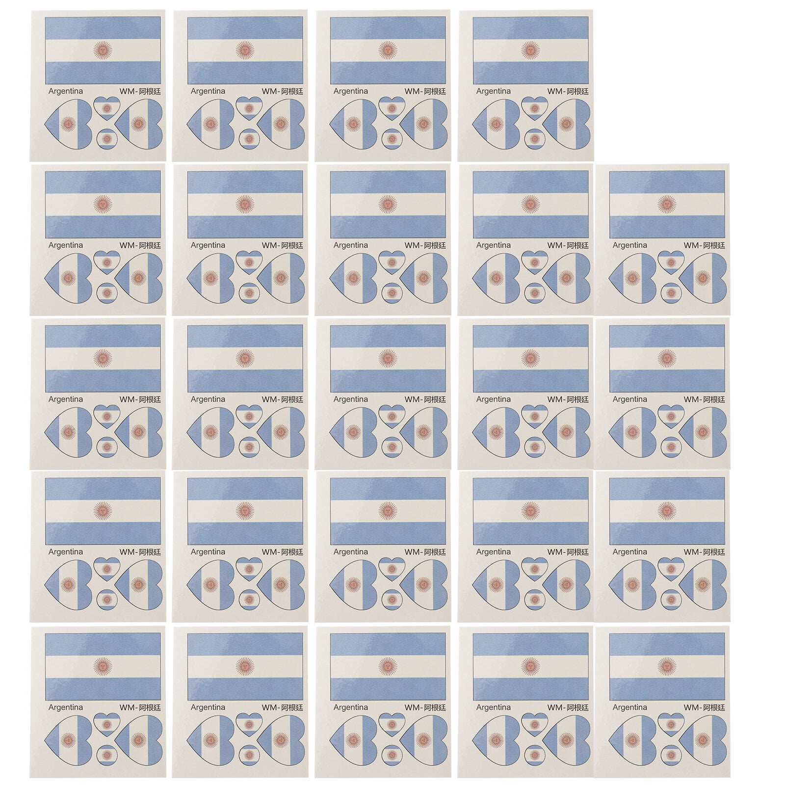 Lihe 24 Sheets National Flag Body Stickers Temporary Face Tattoos Decal ...