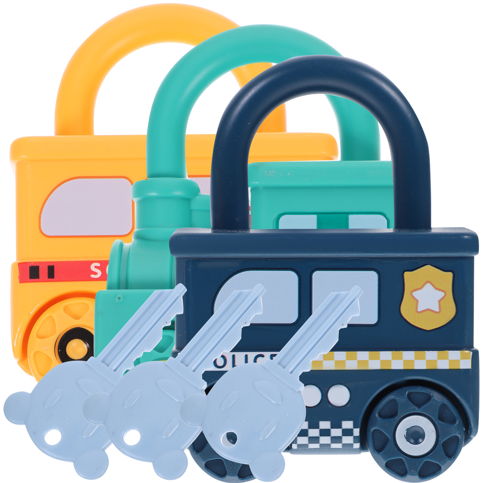 Lihe 3pcs Lock And Key Toys Preschool Children Educational Toy Kids ...