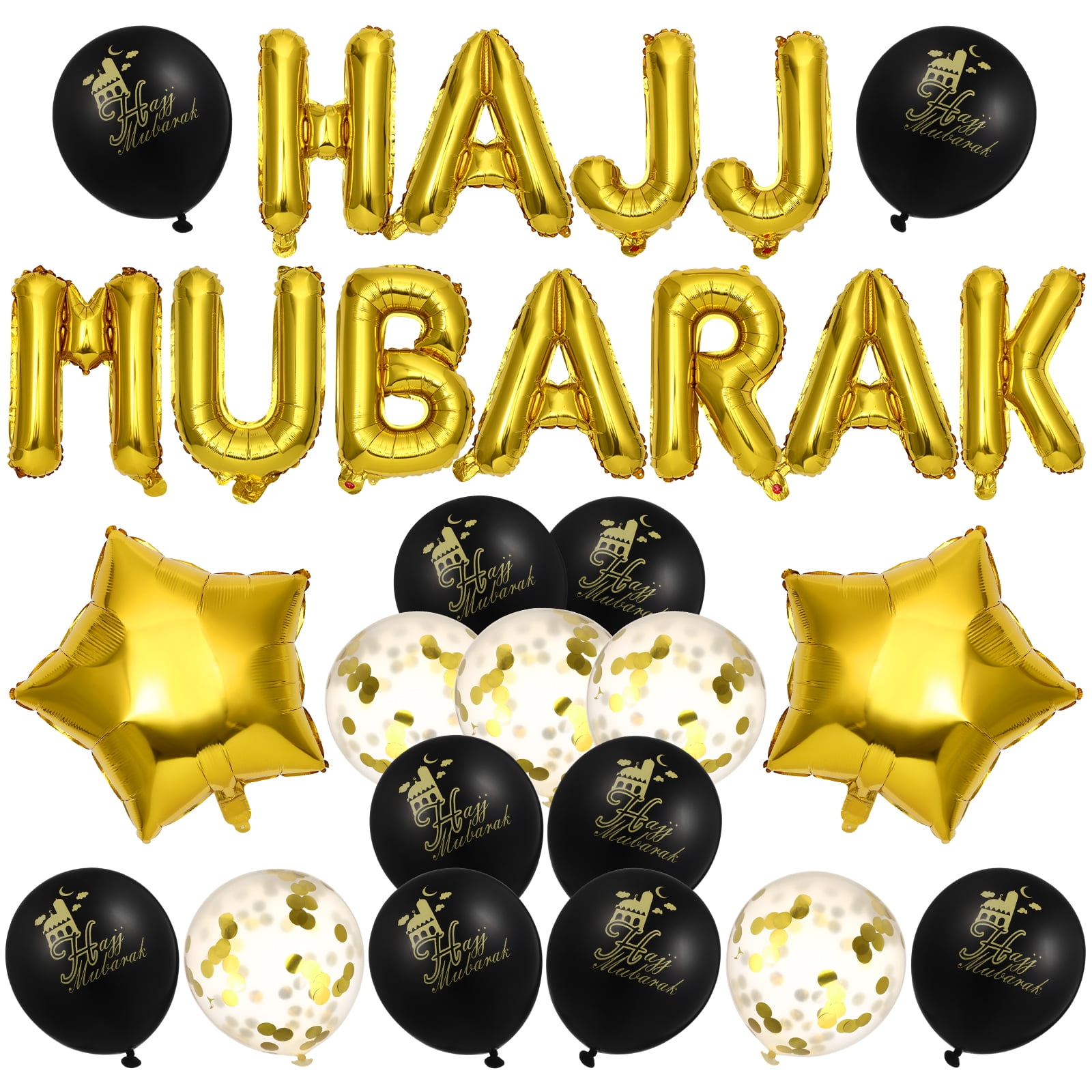 Lihe HAJJ MUBARAK Letter Latex Balloons Decorative Celebrative ...